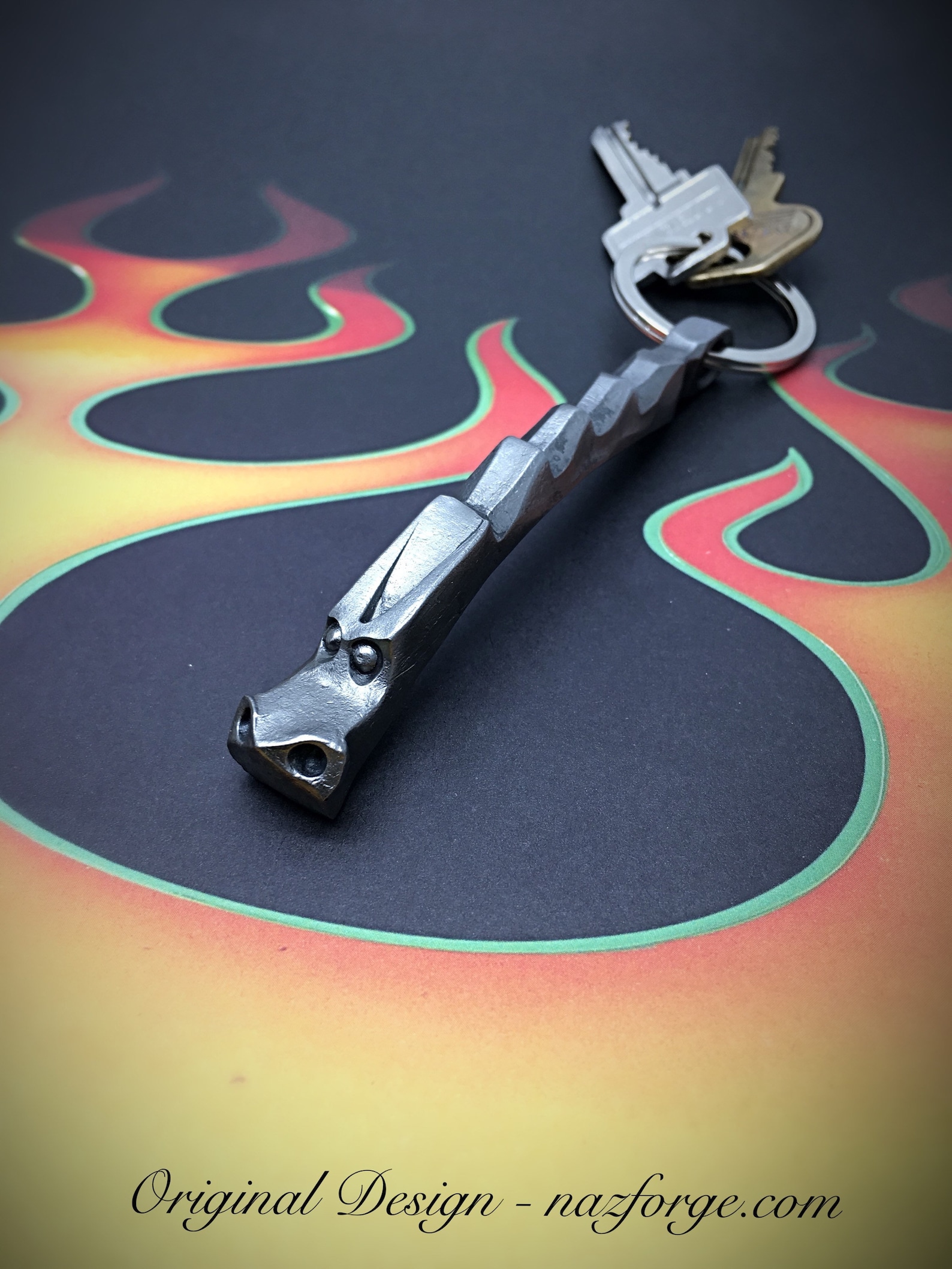 DRAGON KEYCHAIN Hand Forged and Signed by BLACKSMITH Naz ...