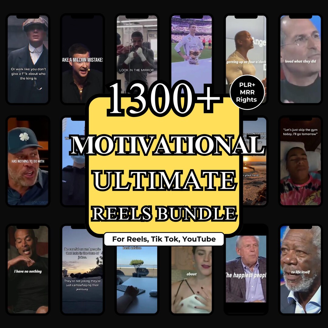 1300+ Motivational Reels Bundle | PLR Content (digital Download) - Etsy
