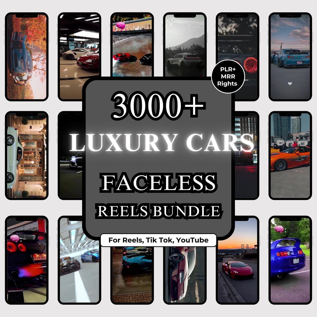 3000+ Luxury Car Faceless Reels Bundle, Viral Social Media Content ...