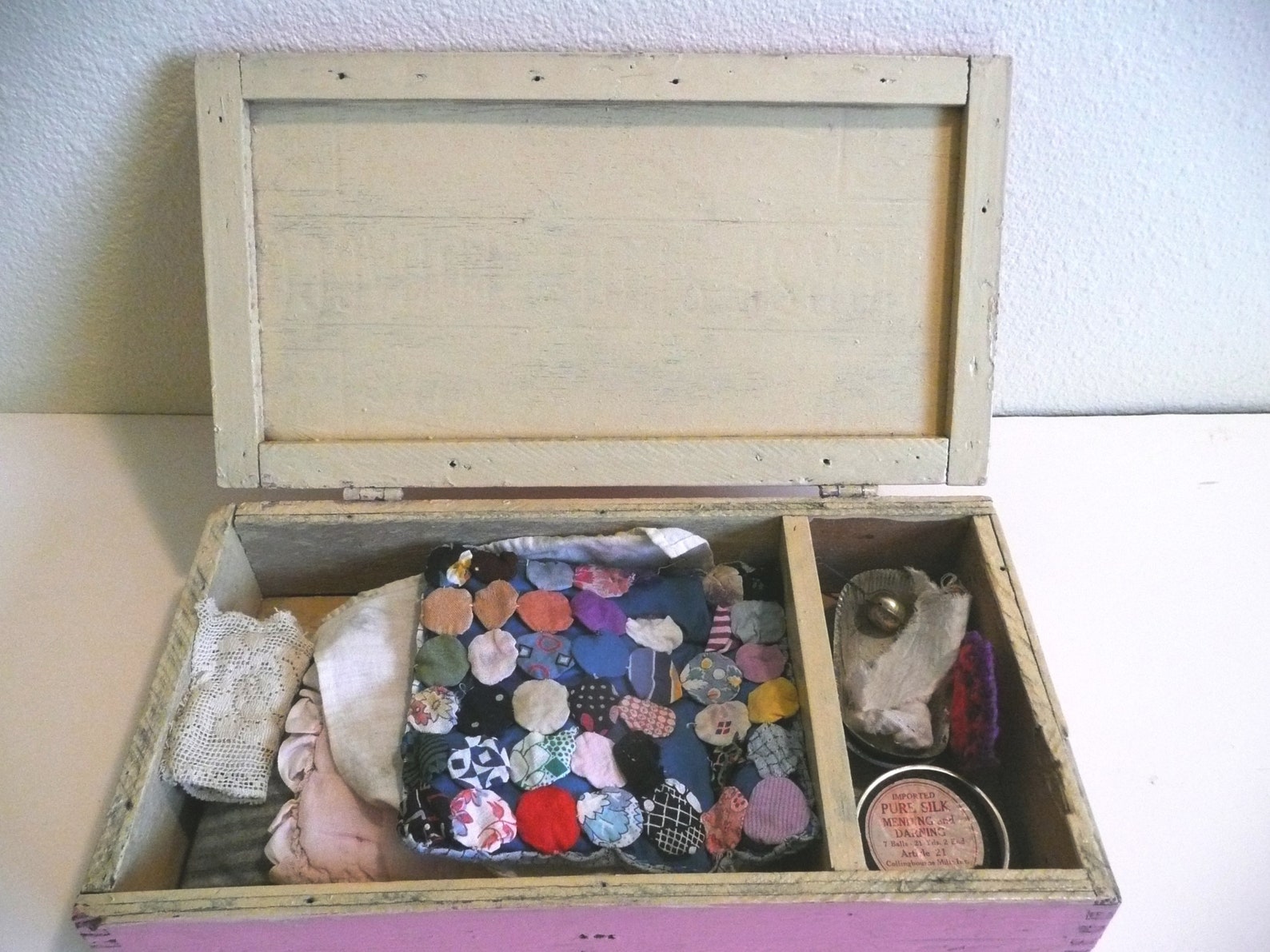 Antique Vintage Doll Clothes Box Bed Quilt Depression Era Child's Make ...