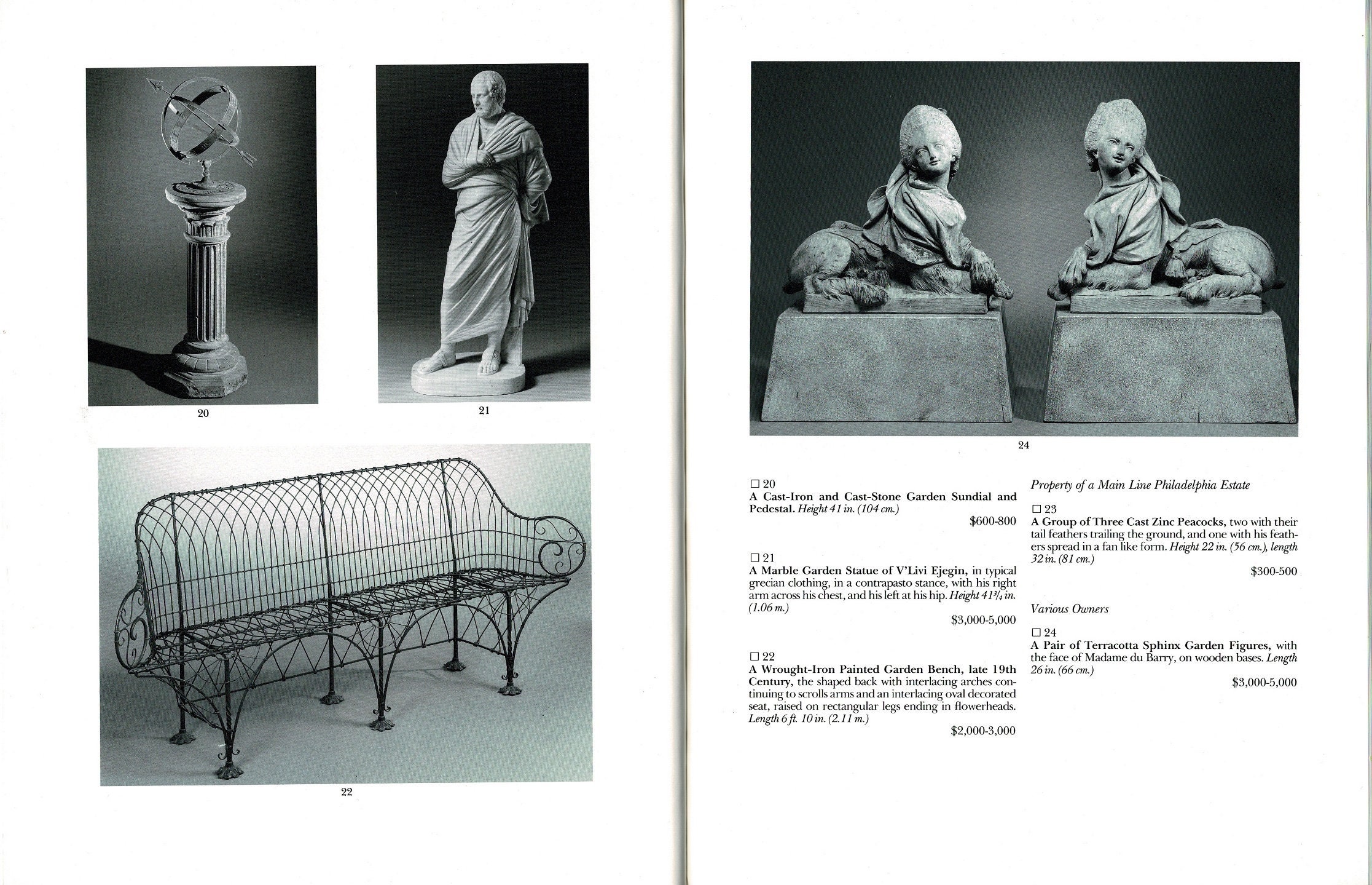 Decorative Garden Statuary. Sotheby's Catalogue June 9, 1990 History ...