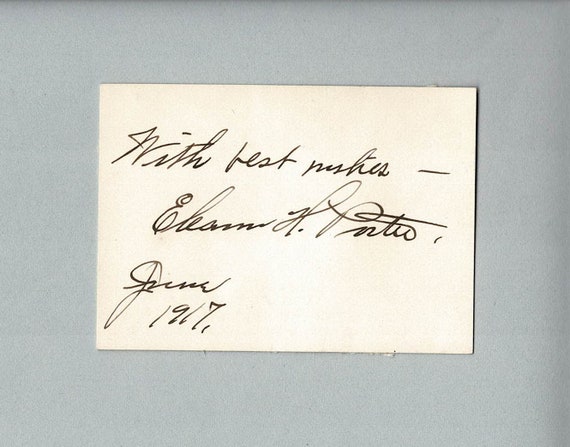 Antique Vintage Original Signature Autograph Eleanor Porter | Etsy