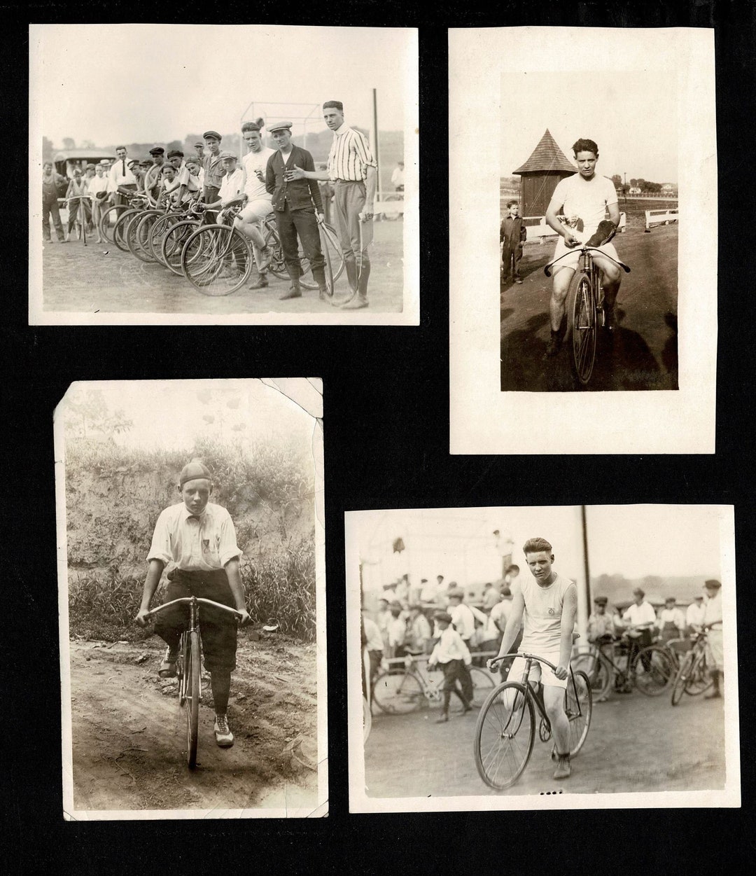 Antique Vintage Bicycle Race Riders Four Real Photos Postcard Omaha ...
