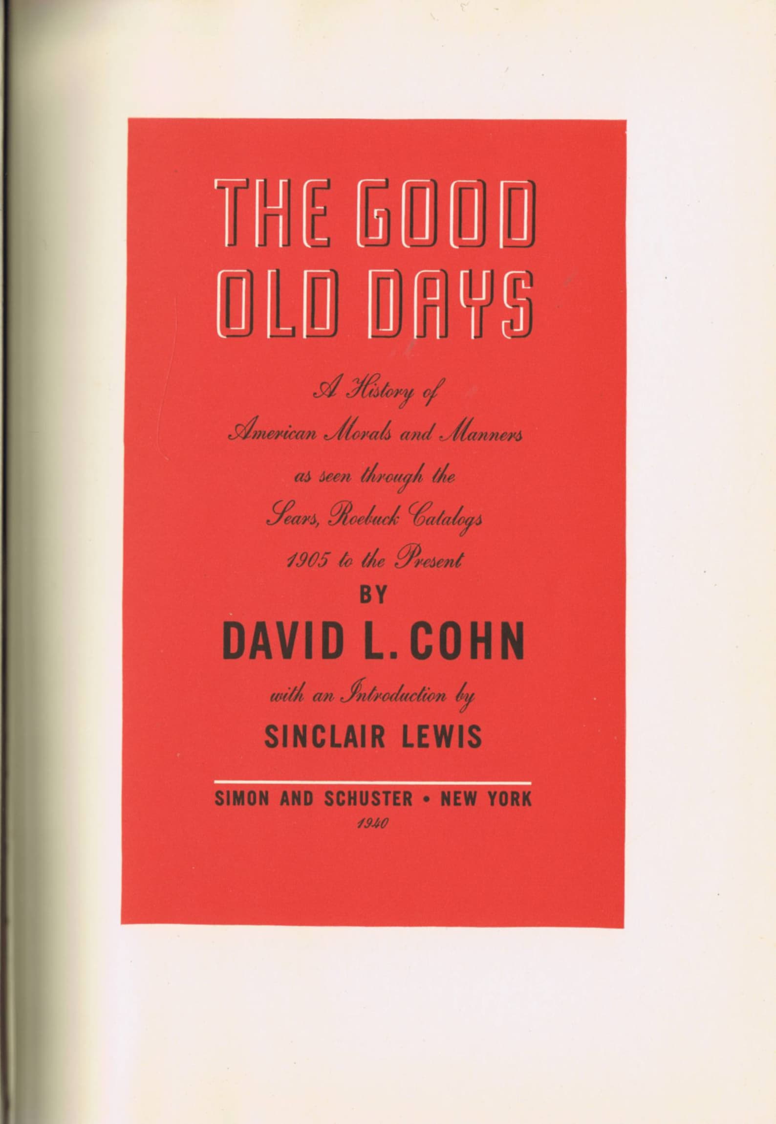 The Good Old Days Book by Cohn 1940 History Am Commerce Dept | Etsy