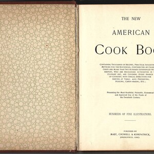 Antique the New American Cook Book Mast Crowell Kirkpatrick 1897 ...