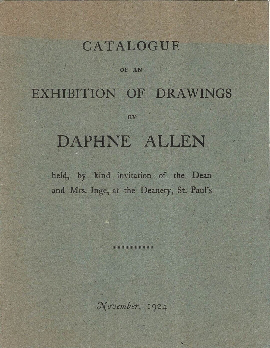 Antique Rare Catalogue of an Exhibition of Drawings by Daphne Allen the ...