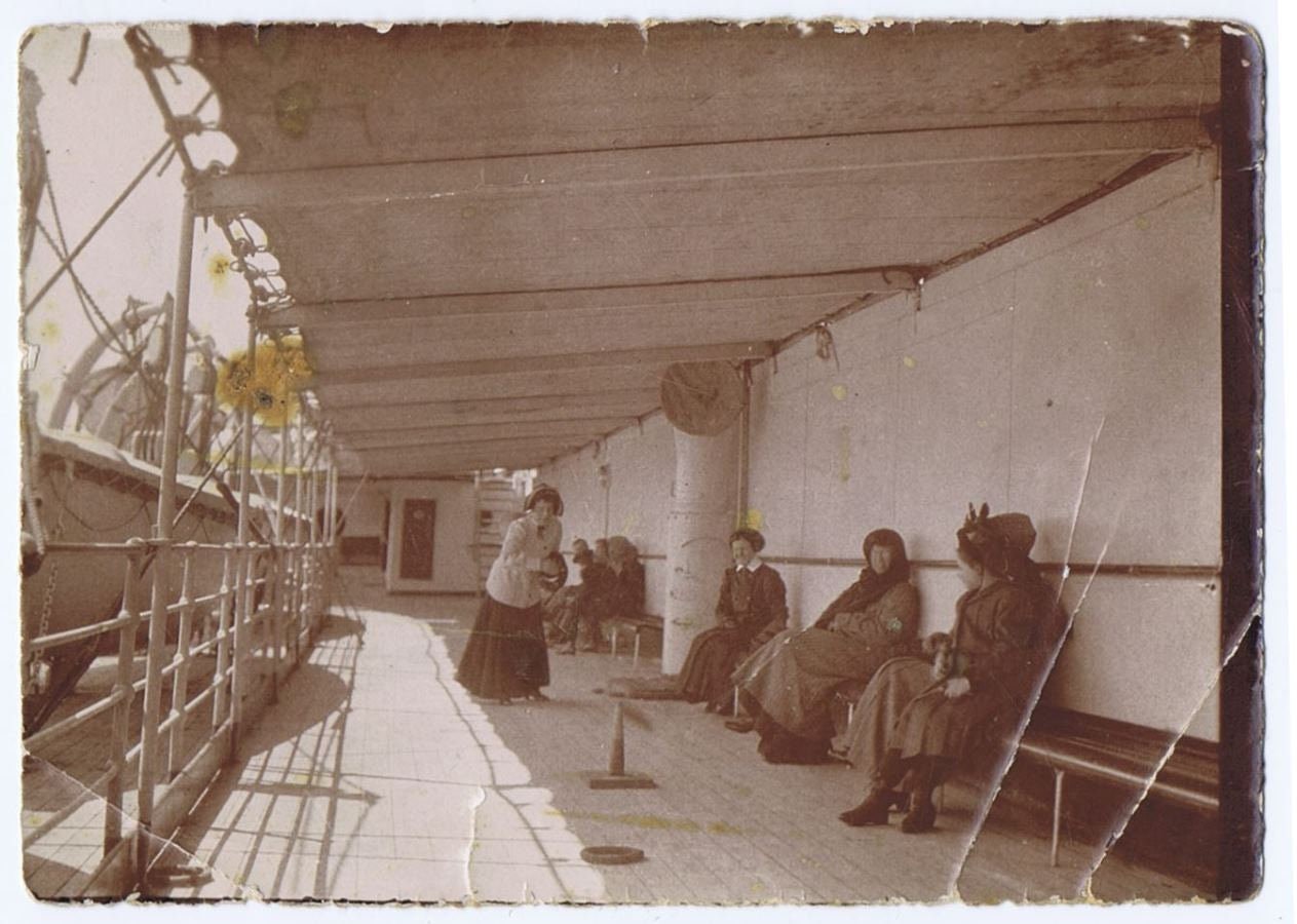 Antique Vintage Immigrant Ship Passengers Photograph 19th or early ...