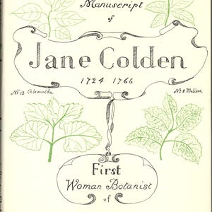 Botanic Manuscript of Jane Colden Book Garden Club Orange and Duchess ...