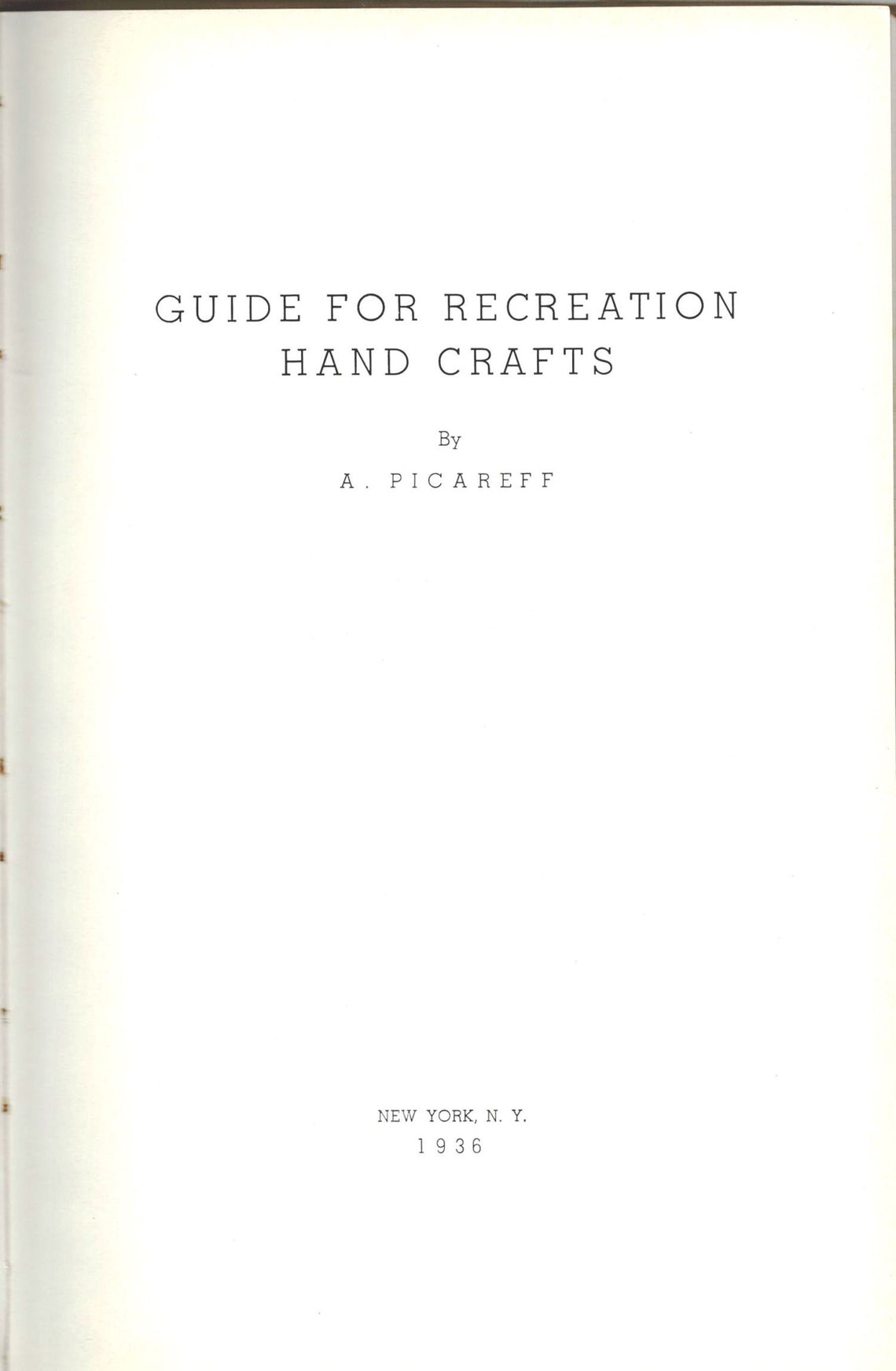 Antique Vintage Guide for Recreation Hand Crafts Book by A. - Etsy
