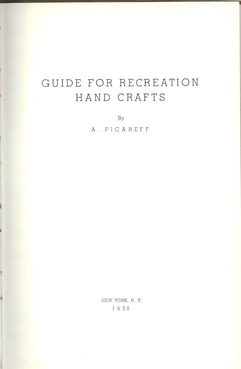 Antique Vintage Guide for Recreation Hand Crafts Book by A. - Etsy