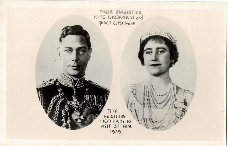 Lovely Antique Colorized Postcard of King George VI Inspecting Canadian ...