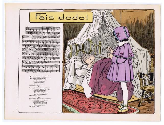French Children Song Book Color Print Fais Dodo Little Girl - Etsy