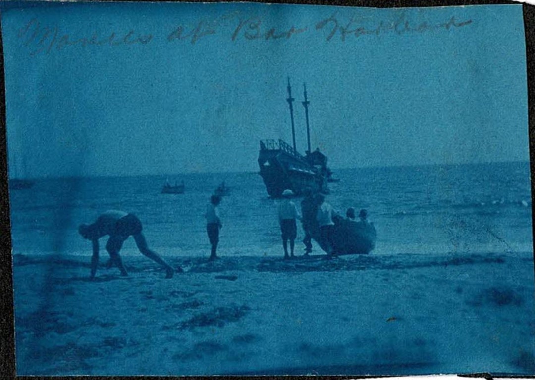 Antique Vintage Bar Harbor ME Ocean Seashore Beachcomber Sailing Ship C ...