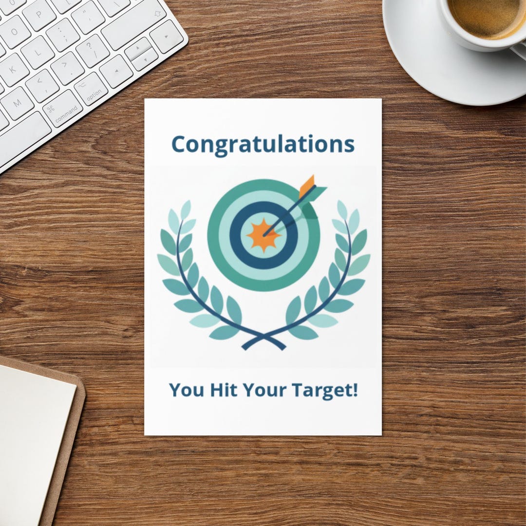 Congratulations - You Hit Your Target! Greeting Card - Etsy