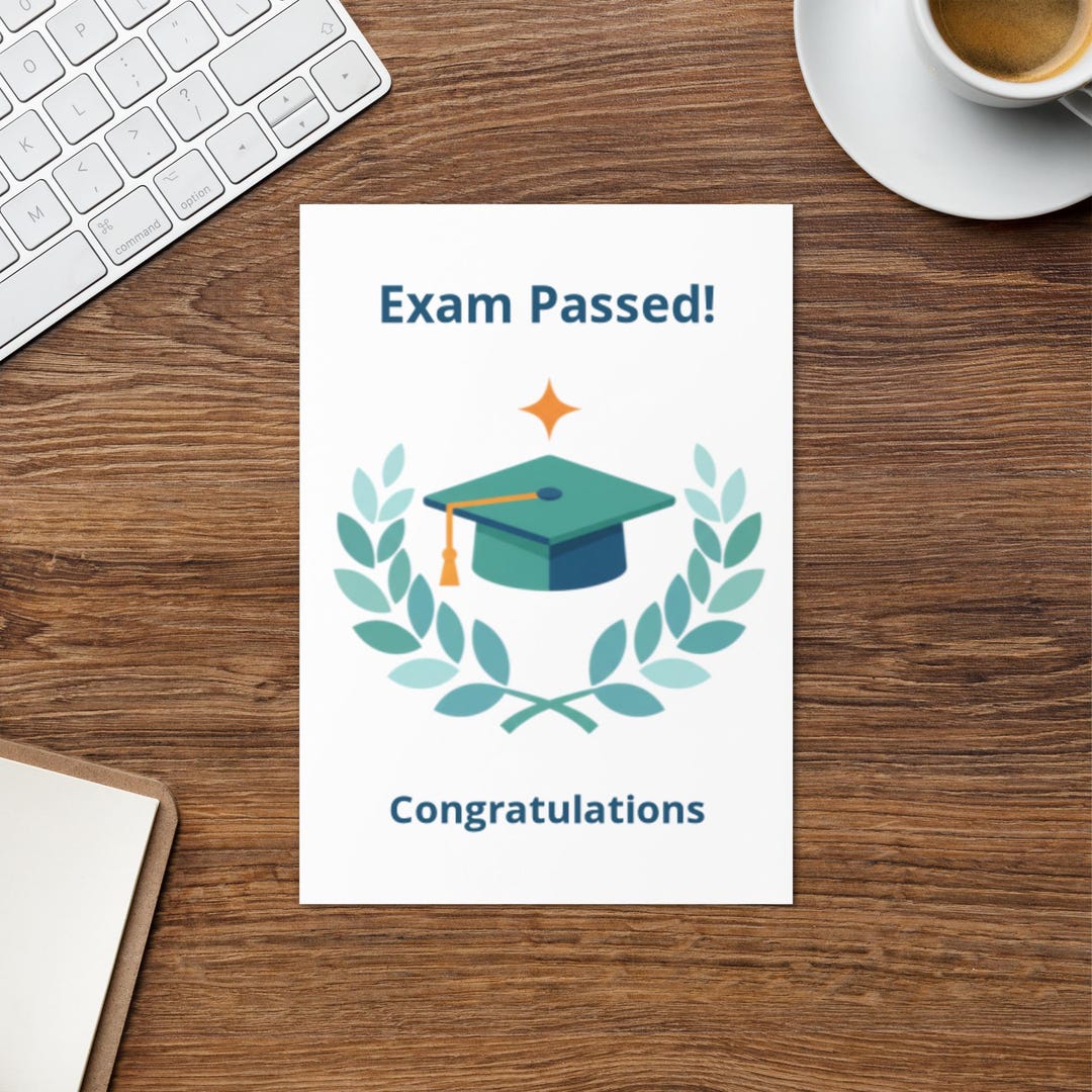 Exam Passed! Congratulations Greeting Card - Etsy