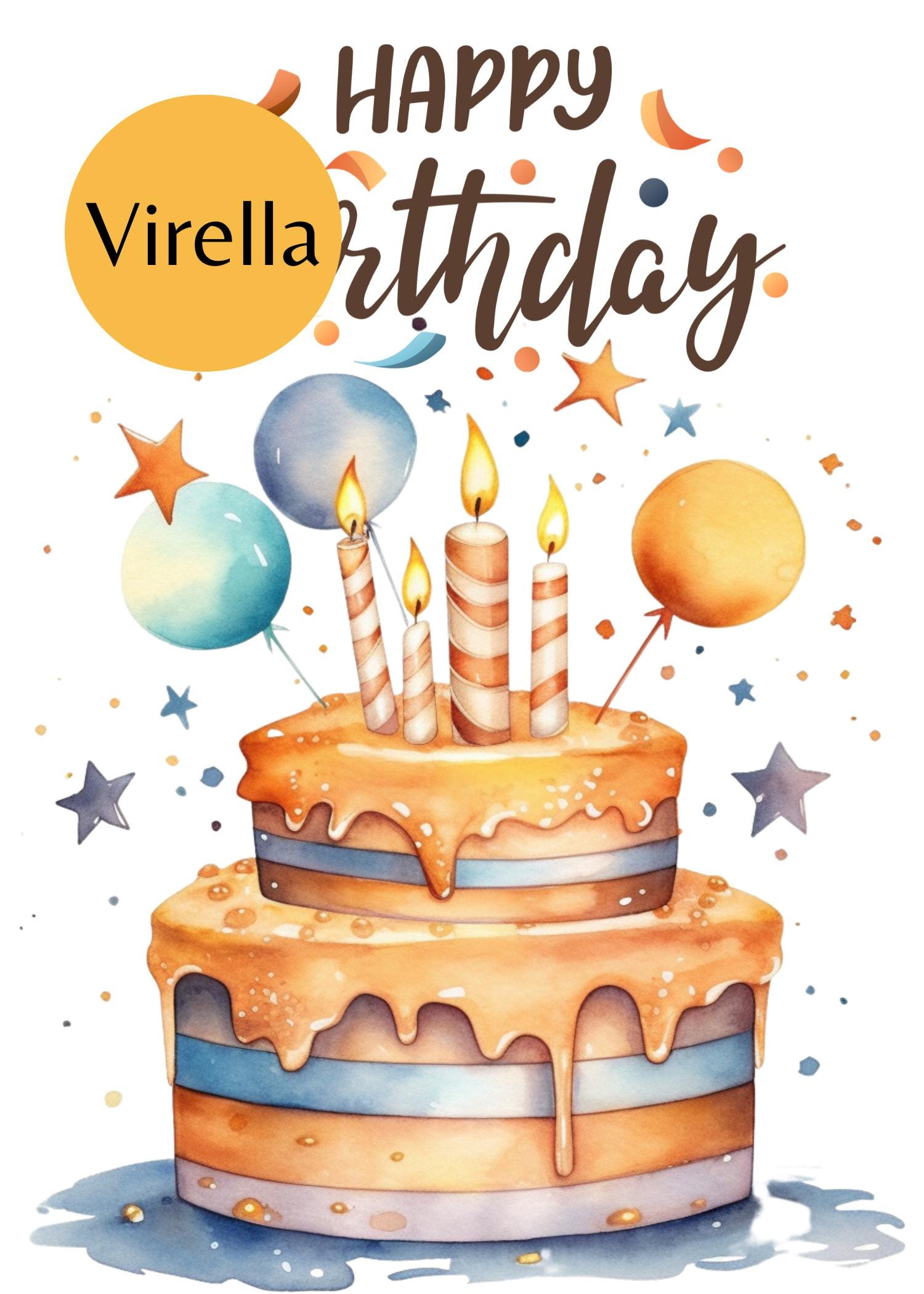 Printable Birthday Card | Happy Birthday | Colourful Card | Digital ...