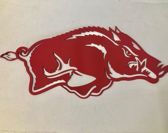 Metal razorback sign | Etsy