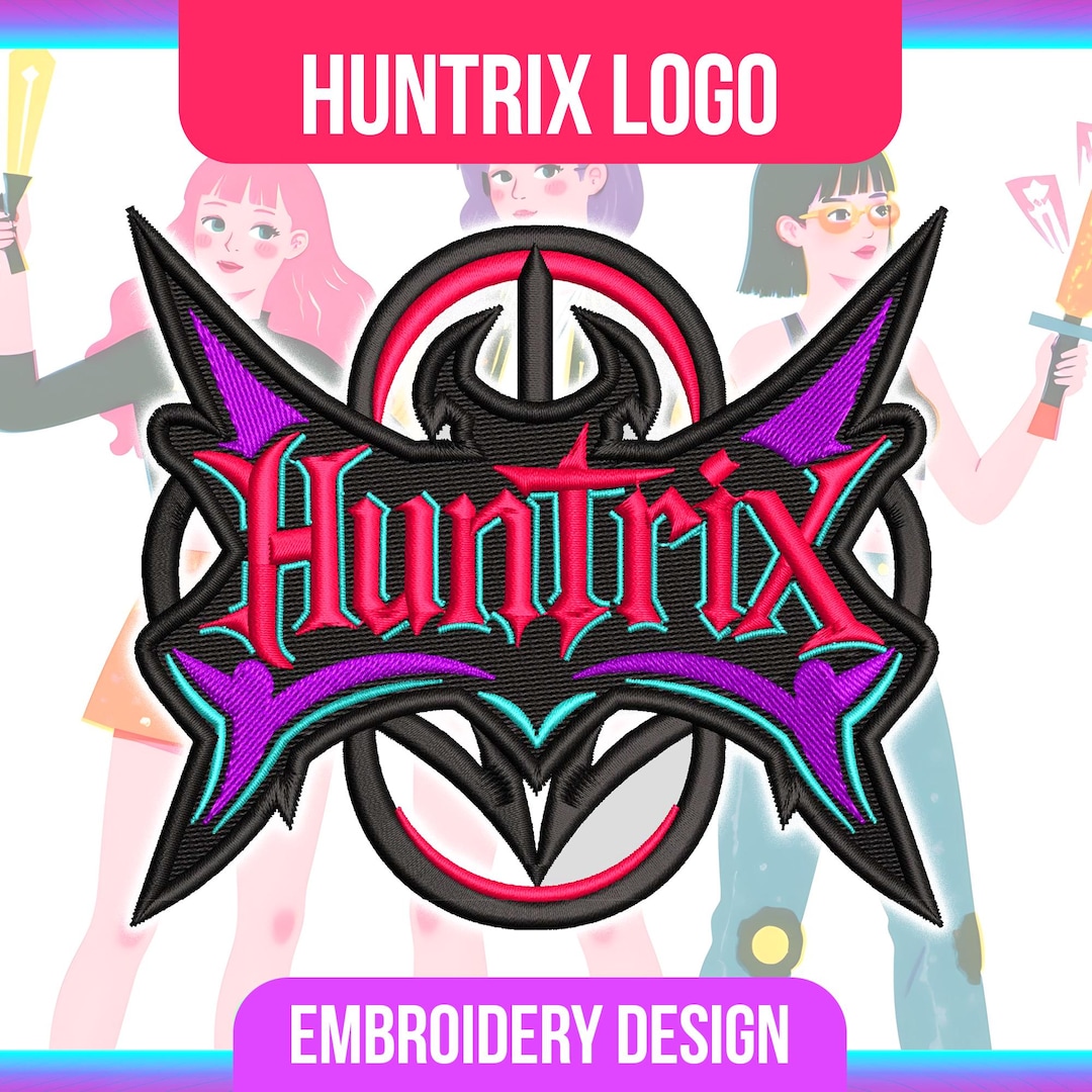 Huntrix Girls Embroidery, Kpop Demon Hunters Embroidery, Zoey Rumi Mira ...
