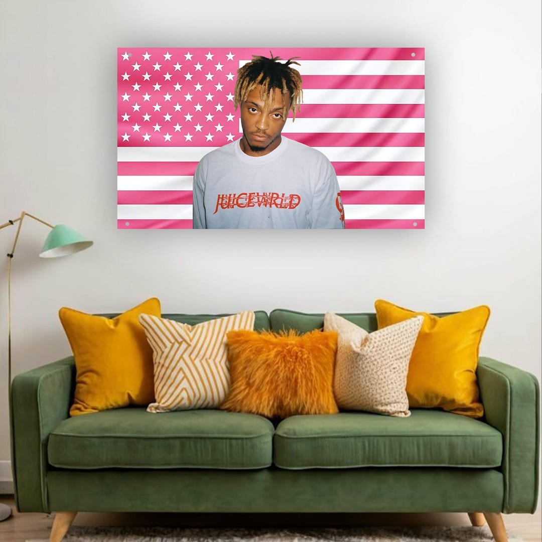Juice WRLD Flag | Pink USA Flag | Rap Legend Tribute Tapestry | 999 ...