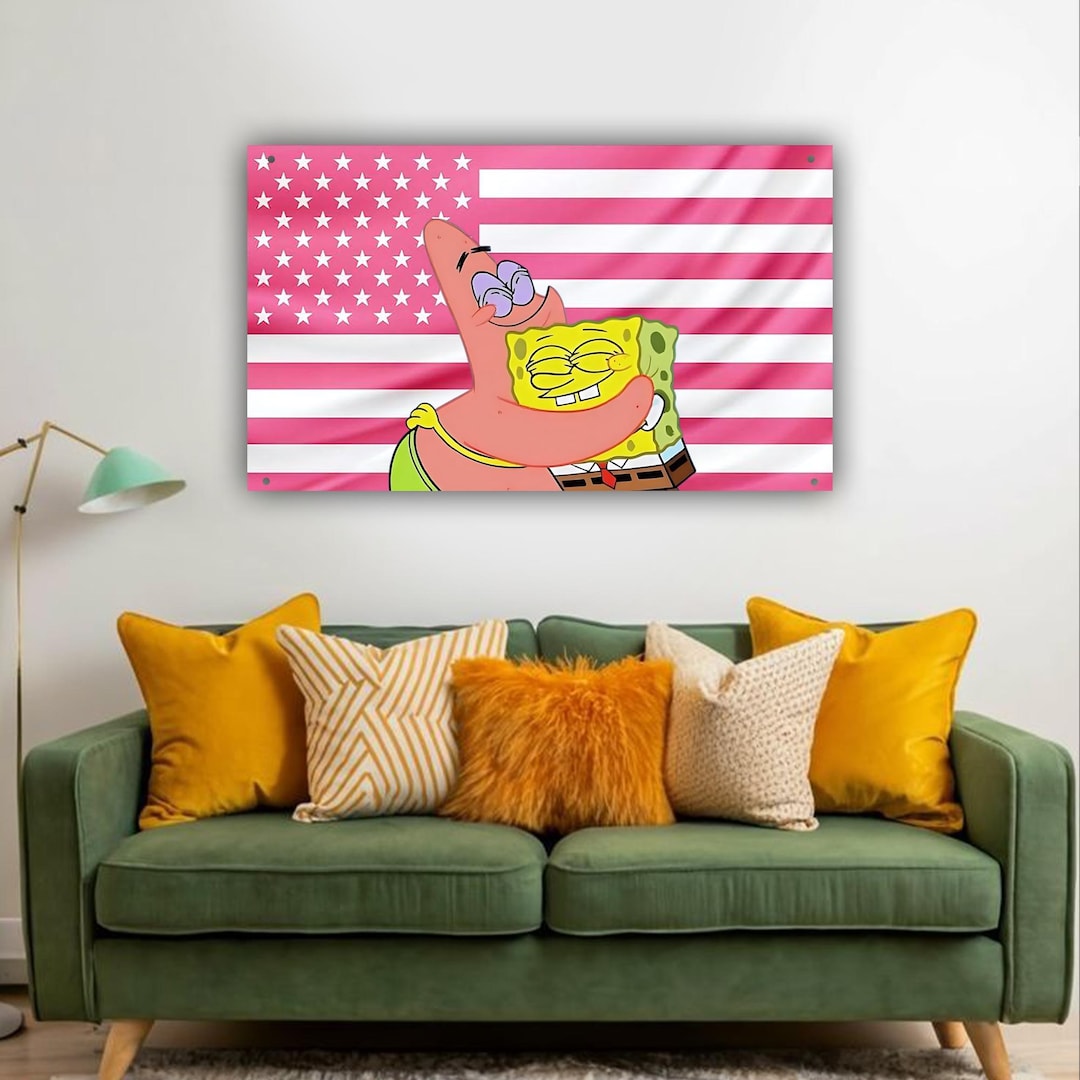 Spongebob & Patrick Flag | Funny Cartoon Tapestry | Spongebob ...