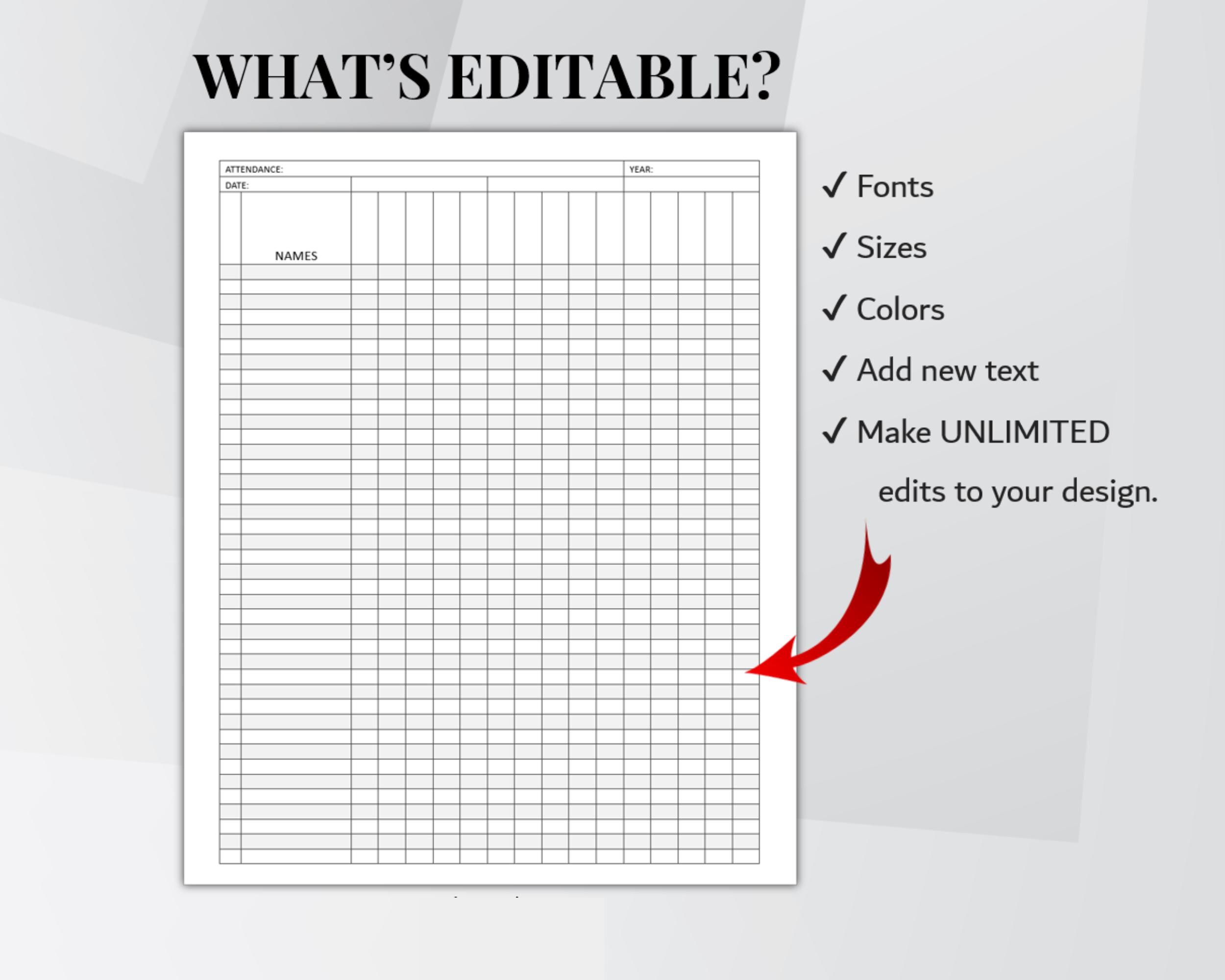Attendance Tracker Printable PDF, Student Attendance Sheet, Homeschool ...