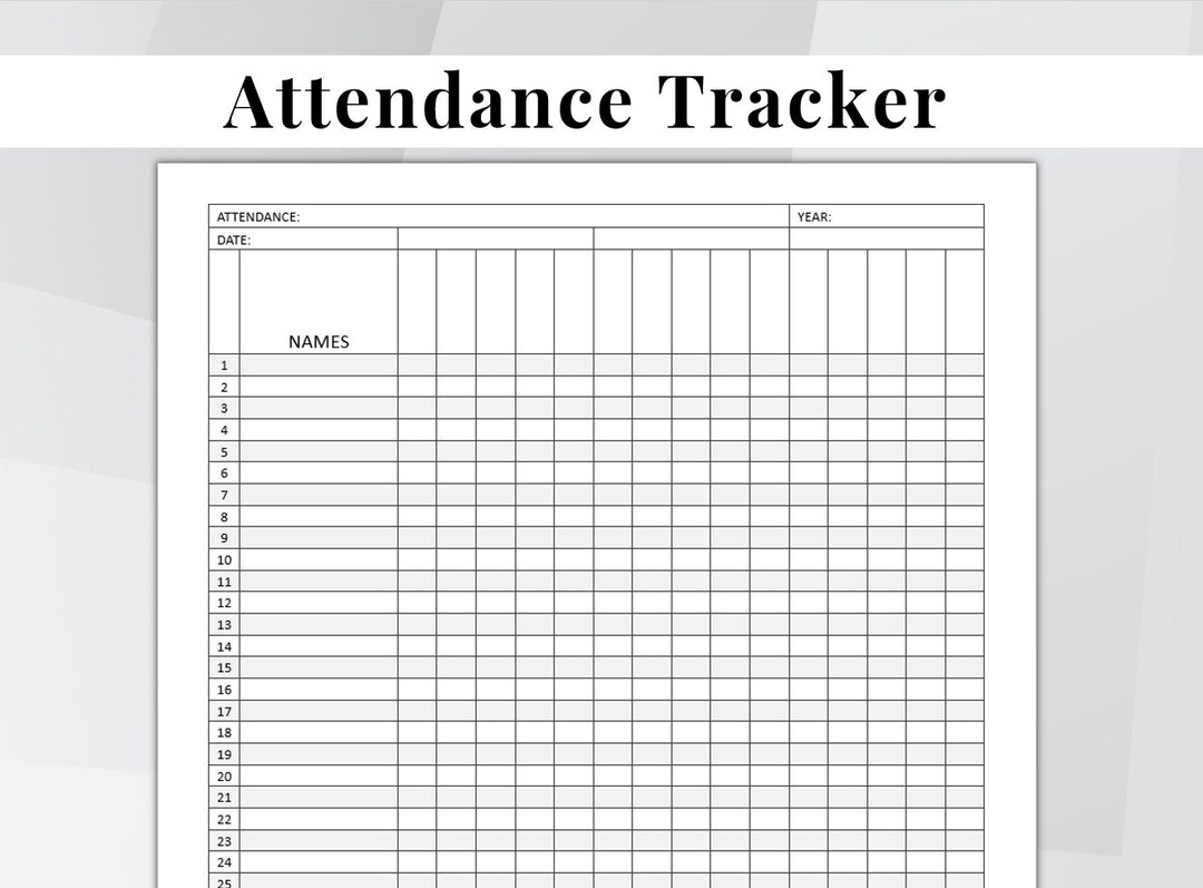 Attendance Tracker Printable PDF, Student Attendance Sheet, Homeschool ...