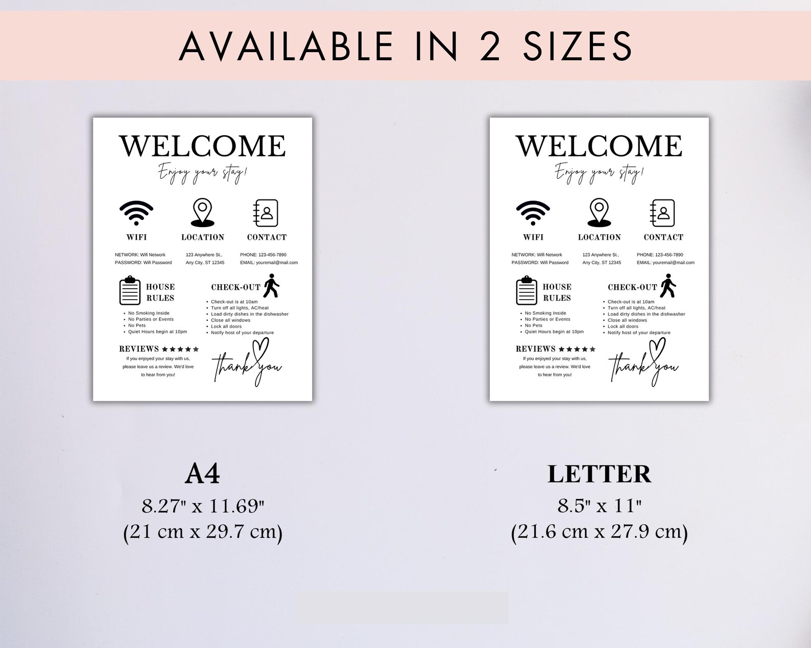Welcome Sign for Airbnb Hosts, Vacation Rental Printable, Guest Arrival ...
