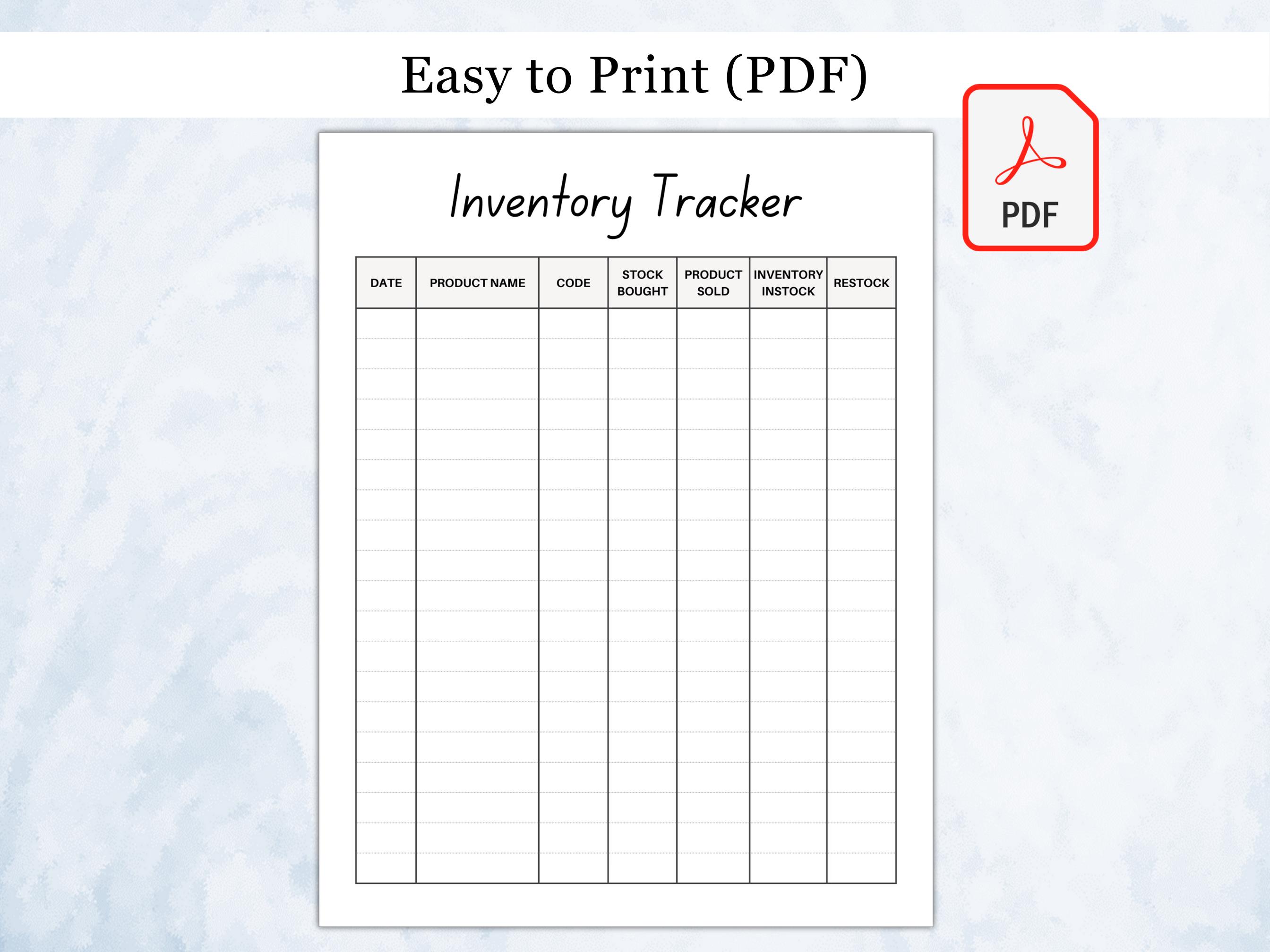 Printable Inventory Tracker Small Business, Editable Inventory ...