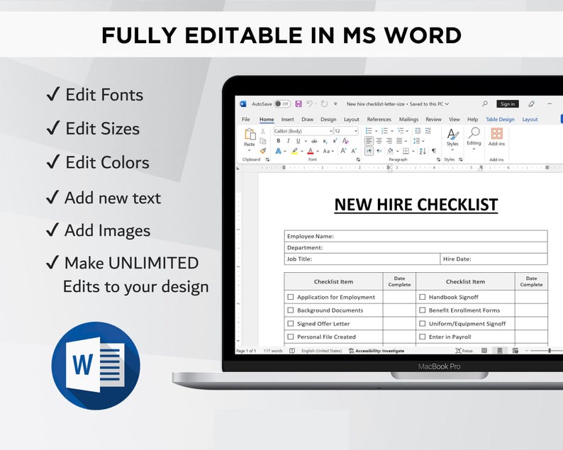 New Hire Checklist Template Printable, Employee Onboarding Checklist ...