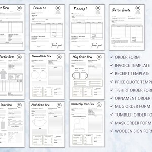 Editable Order Forms Bundle, Tshirt, Tumbler, Invoice Template ...