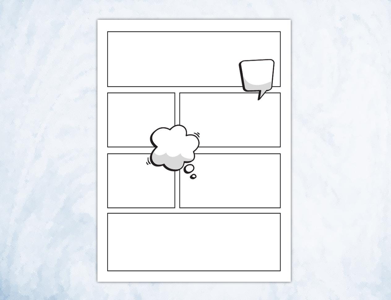 Blank Comic Strip Template Printable, 110 Page Comic Book Layout ...