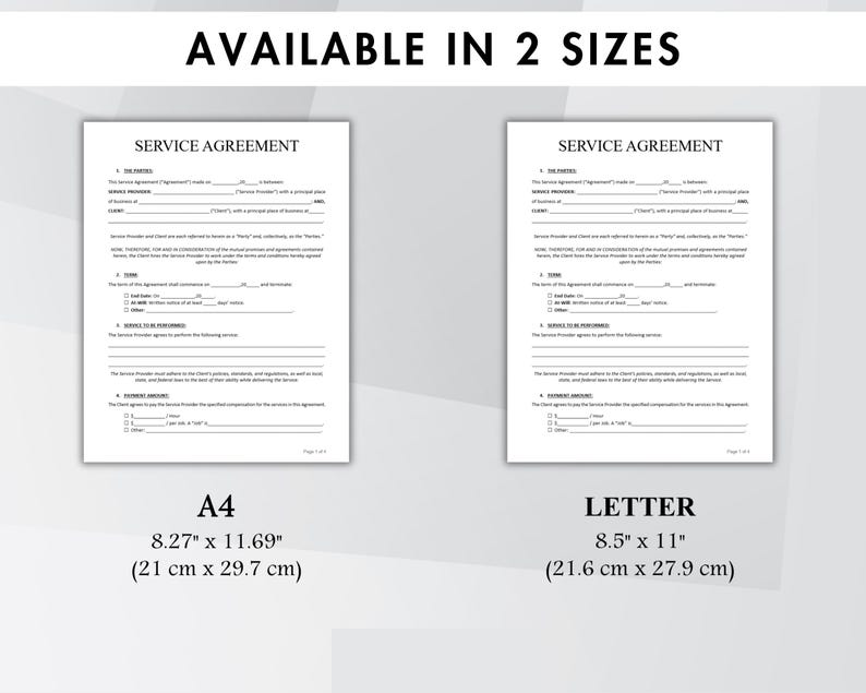 Service Contract Template Printable, Services Contract Agreement ...