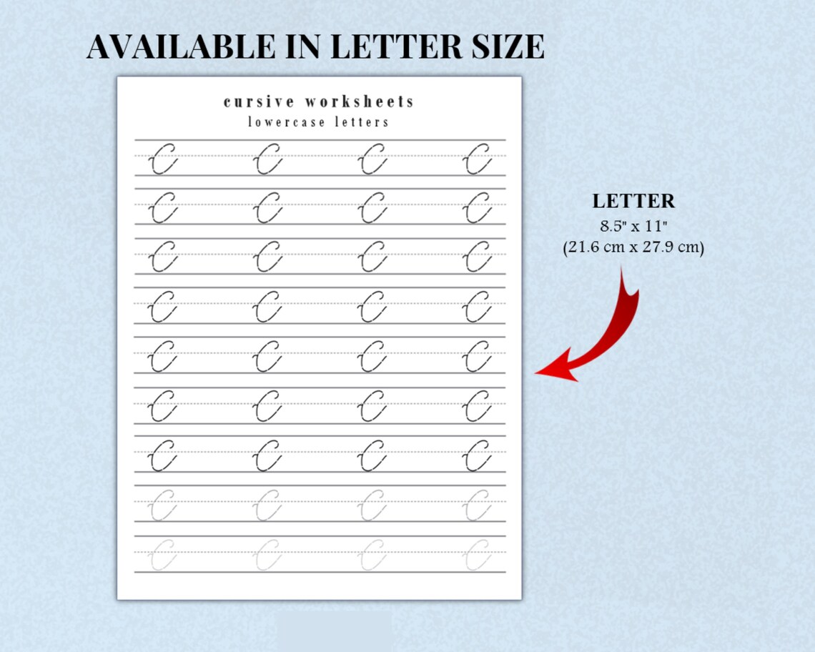 Cursive Handwriting Practice Worksheets, Printable Cursive Alphabet ...