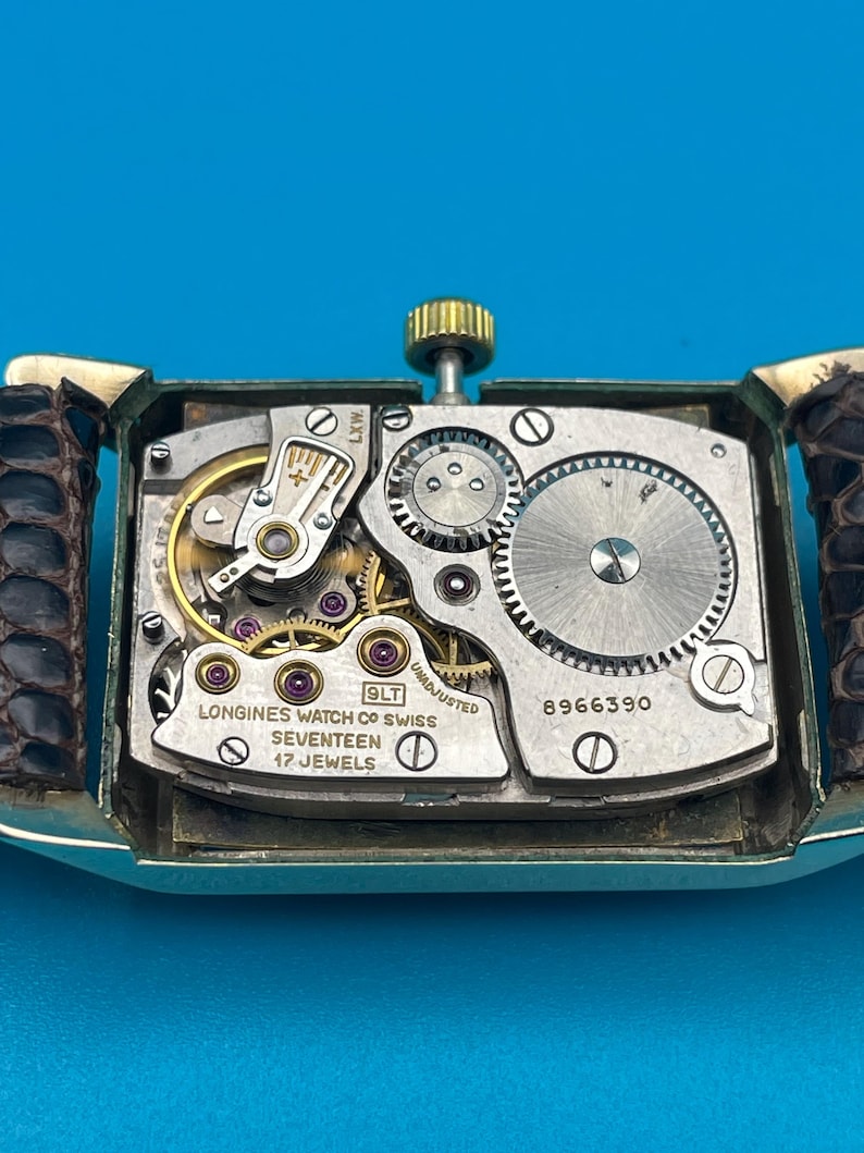 1953 Longines - Rectangular "tank" Watch - Caliber 9LT - 10K Gold ...