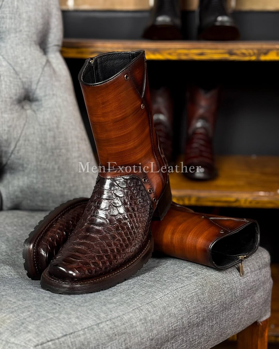Handcrafted Python Boots | Men's Boots Formal Only Made for You - Etsy