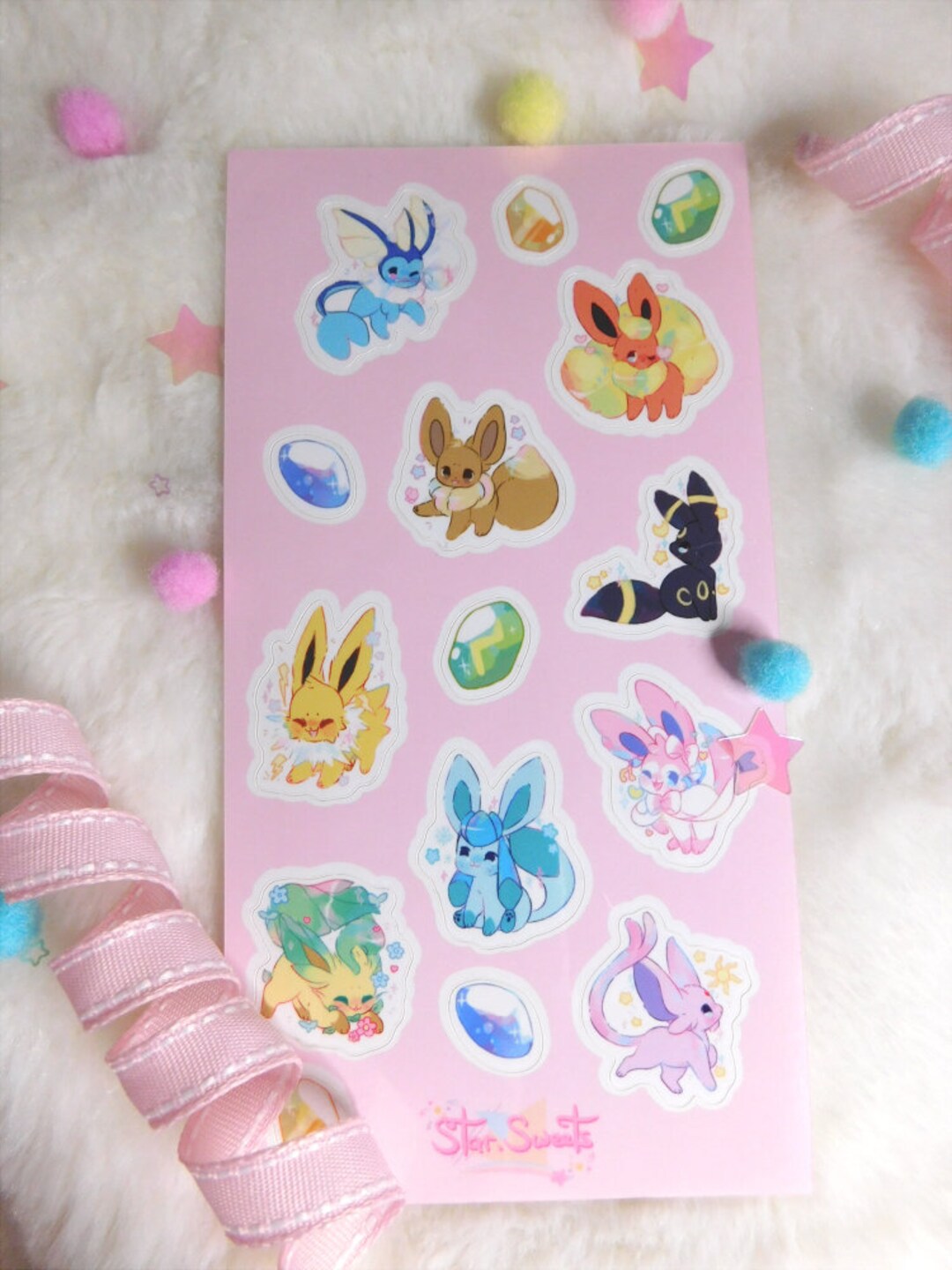 Eeveelutions Sticker Sheet - Etsy