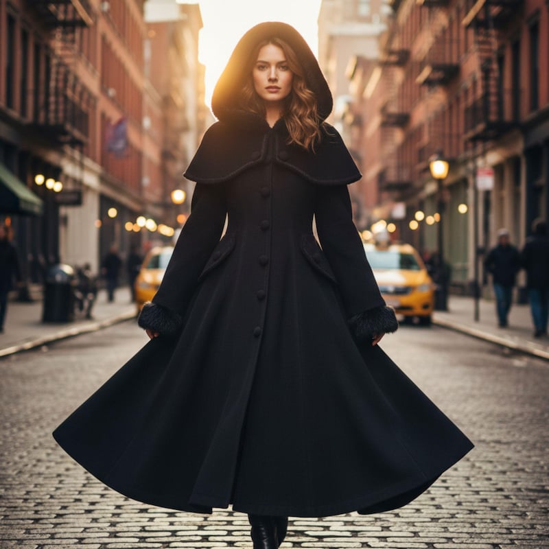 Black, Wool Coat for Women - Etsy UK