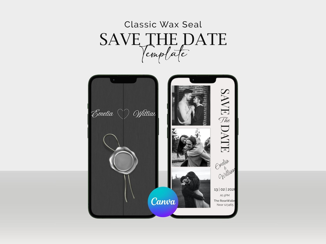 Animated Save the Date Video Template | Digital Wedding Invite for ...