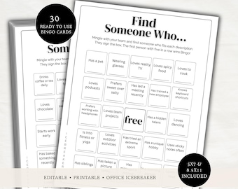 Printable Get to Know You Bingo. Find Someone Who. Icebreaker Game ...