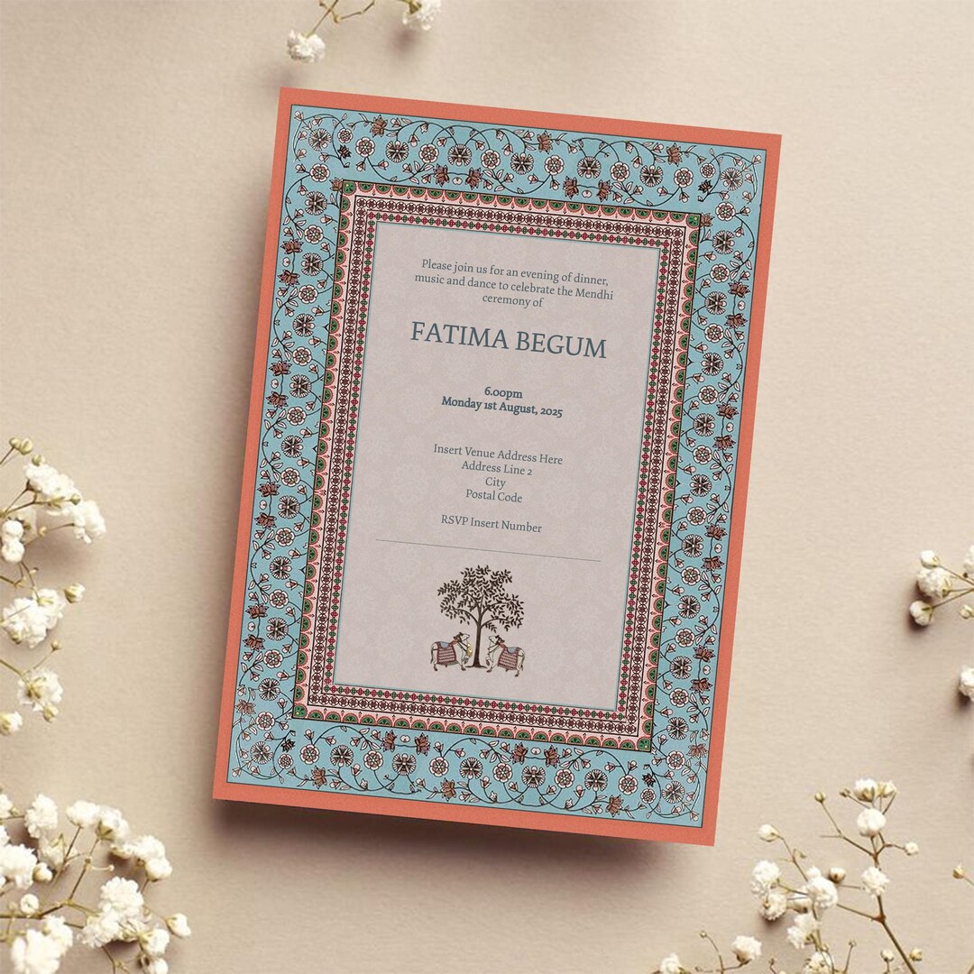 Mendhi / Haldi / Mayoun Invitation Template (digital Download) - Etsy