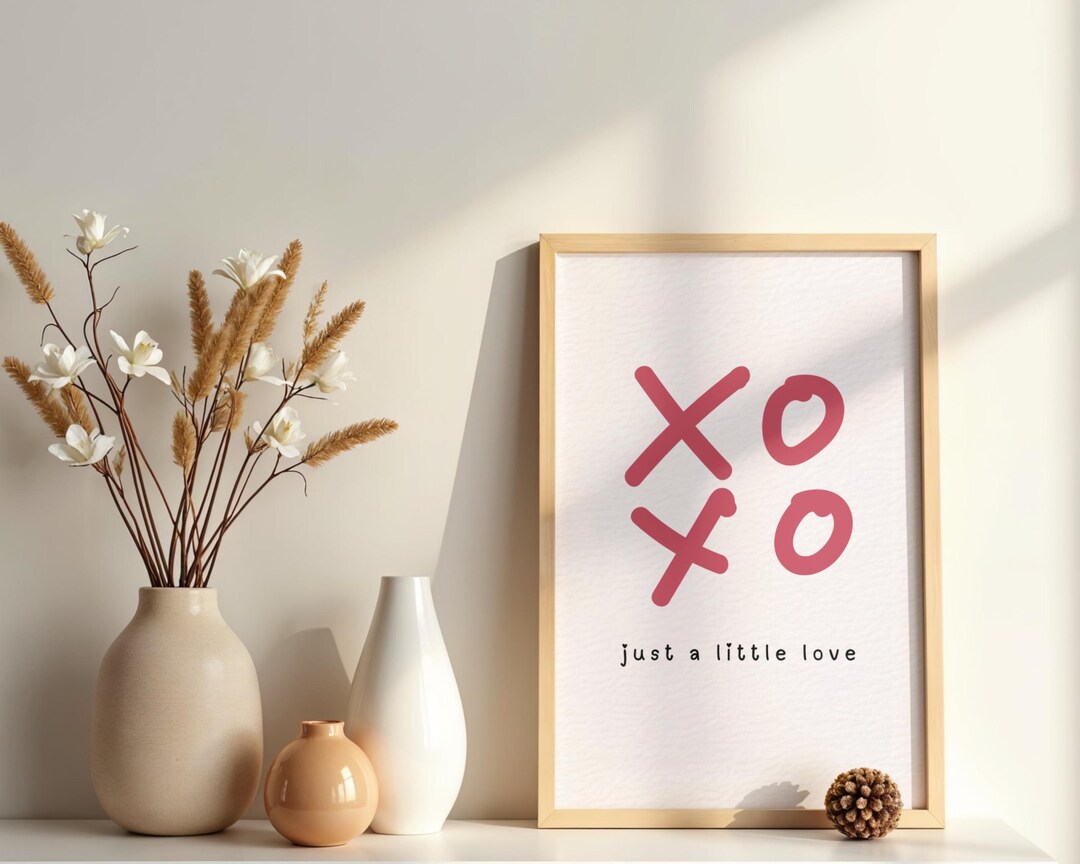 Minimal Love Wall Art Printable, XOXO Quote Art, Valentine Decor ...
