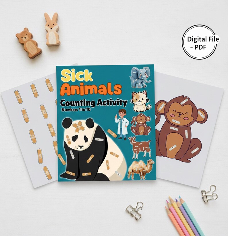 Sick Animals Counting Printable Activity | Dramatic Play - Etsy