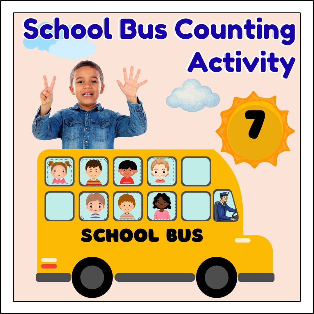 School Bus Counting Printable for Kids | Numbers 1–10 Preschool Math ...
