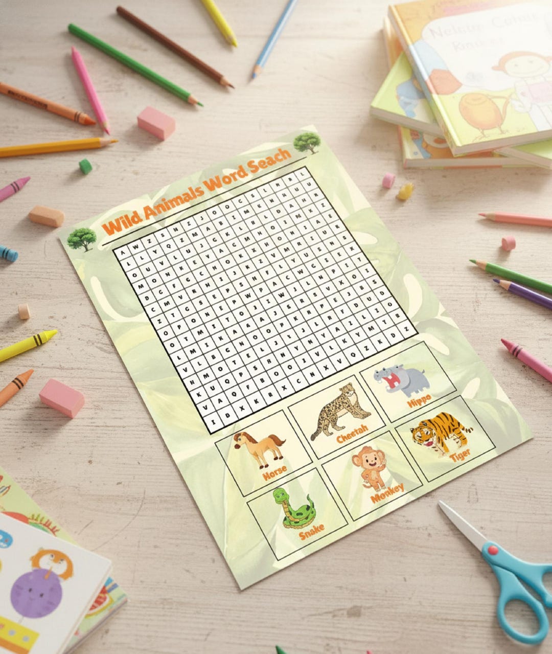 Crossword Puzzles Jungle Animals for Kids | Jungle Animal Activity ...