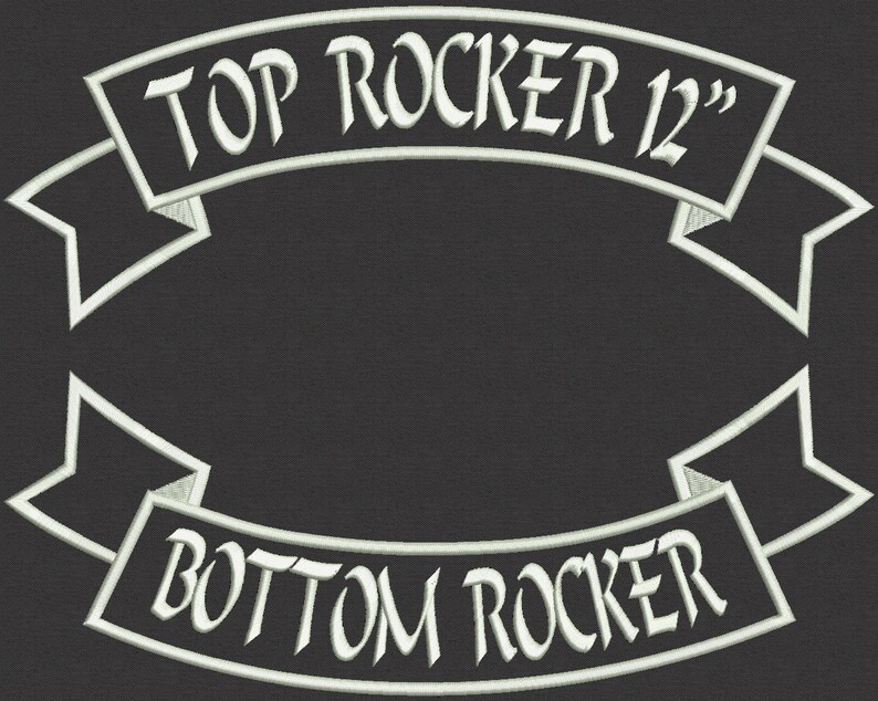 Top and Bottom Custom Rocker Patch for Biker Motorcycle Tag Badge 12 ...