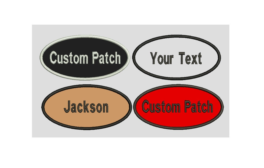 Custom Embroidered Patch - Oval Patch - Personalize It! - Sew on or ...