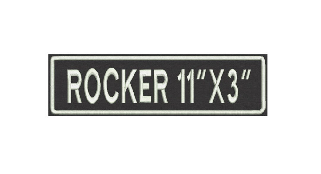 Custom Embroidered Rocker Bar Ribbon Patch Biker Motorcycle Tag Badge ...