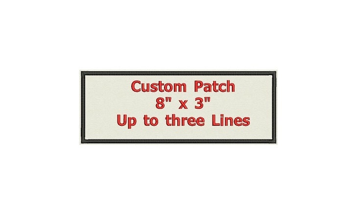 Custom Embroidered Patch 8" X 3" - Add Your Text or Your Name - Sew on ...