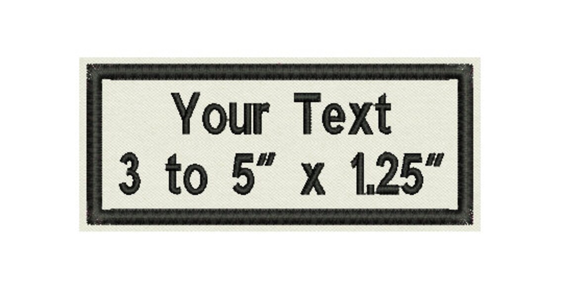 Custom Embroidered Patch - Custom Text, - Sew on or Iron on 3" X 1.25 ...