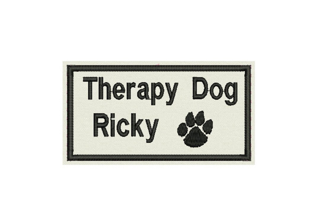 Therapy Dog Custom Embroidered Patch - Sew on or Iron on 3.75" X 2" - Etsy